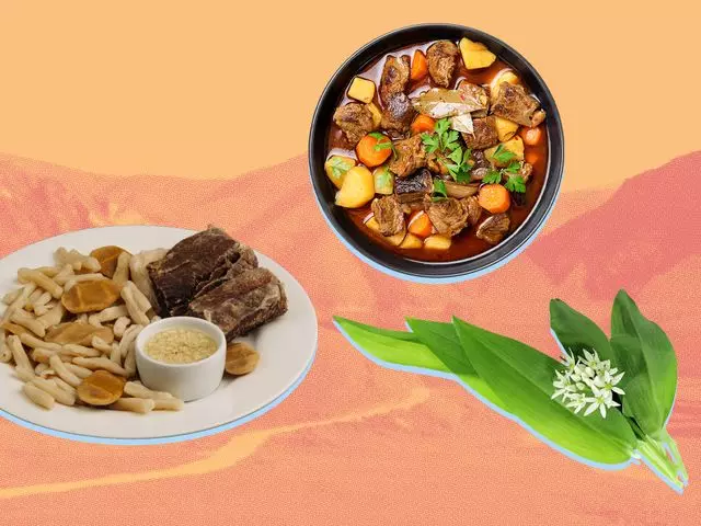 Daging, adonan, bawang putih liar / Fitur masakan Vainakh - artikel dari judul "Makanan tidak di rumah" di situs